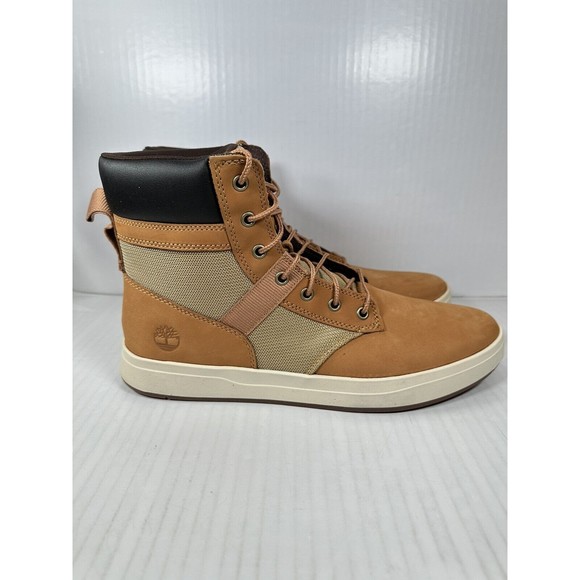 Timberland | Shoes | Timberland Davis Square Leather Fabric Boot Wheat ...